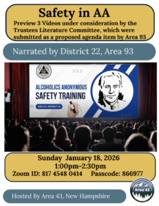 Safety In AA - Alcoholics Anonymous NH